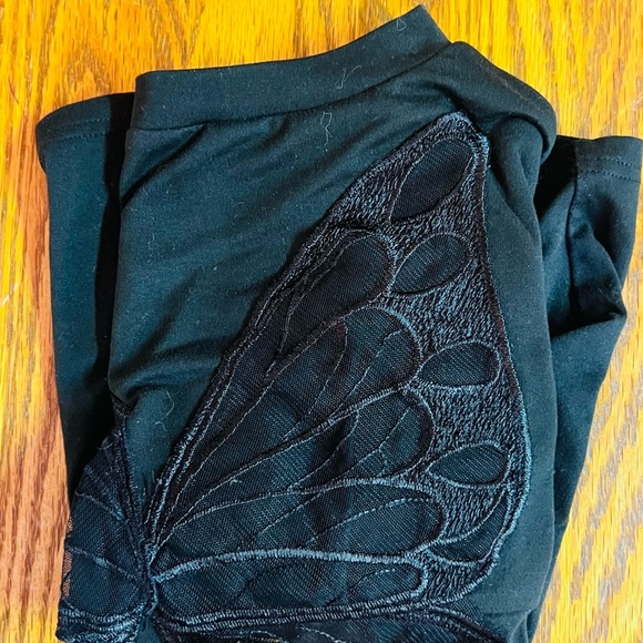 Tops | Black Butterfly Cutout Top | Poshmark